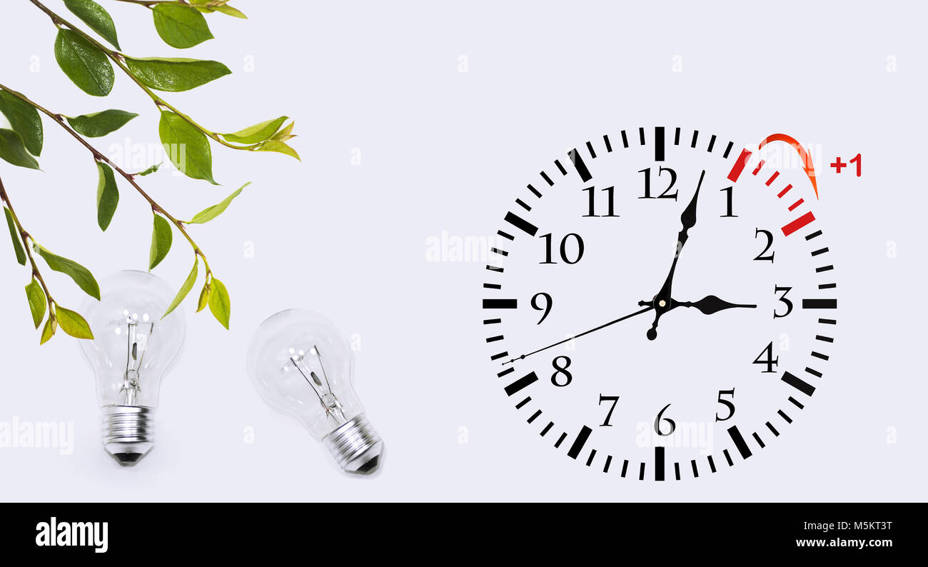 Daylight Saving Time. DST. Wall Clock going to winter time. Turn time ...