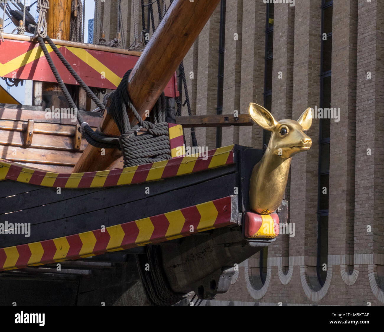 golden deer decoration on ship Stock Photo - Alamy