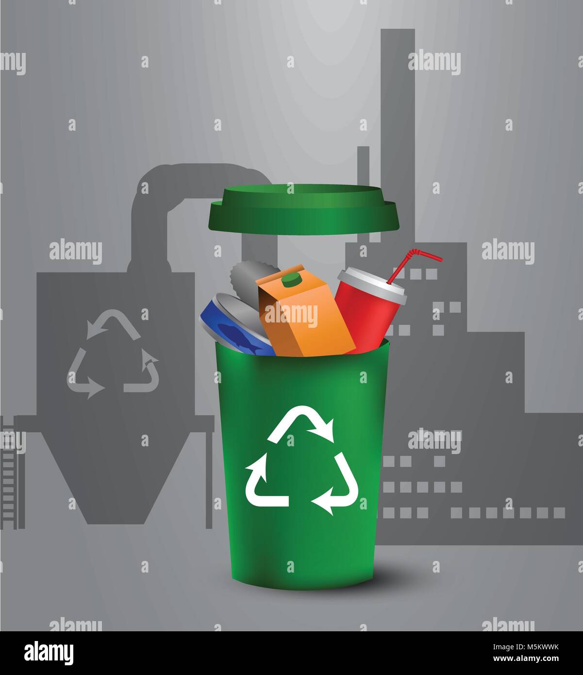 recycling bins illustration Stock Vector Image & Art - Alamy