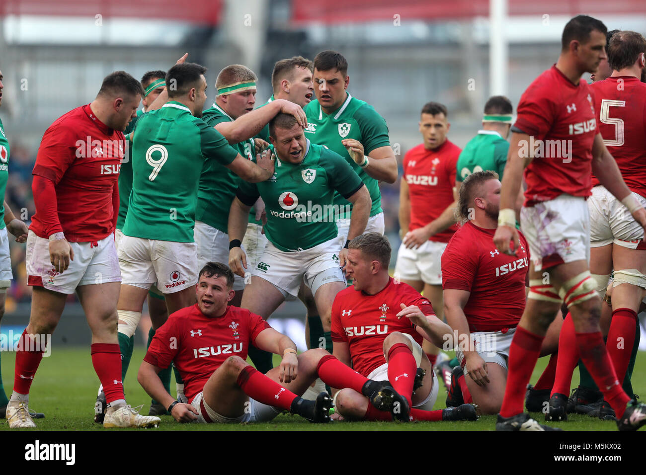 Ireland's Sean Cronin celebrates winning a scrum during the RBS Six ...