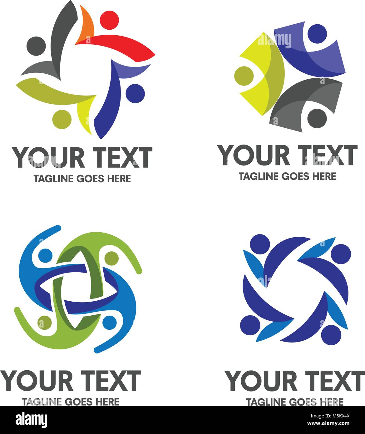 People social community logo set vector Stock Vector Image & Art - Alamy