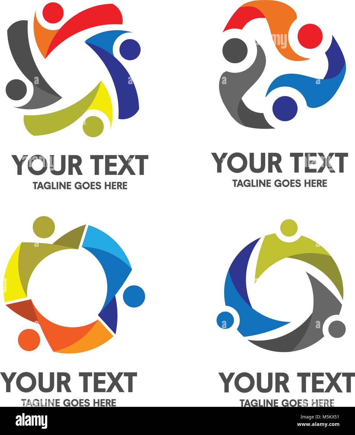 Illustration concept of people activity and community logo set ...