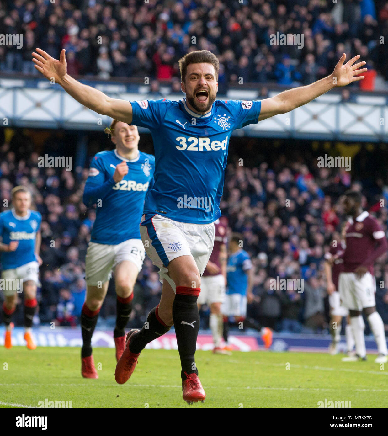 Rangers Russell Martin celebrates scoring his side's second goal of the ...