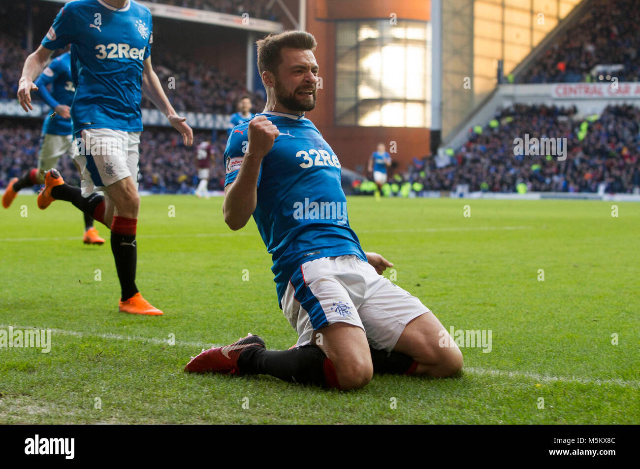 Rangers Russell Martin celebrates scoring his side's second goal of the ...