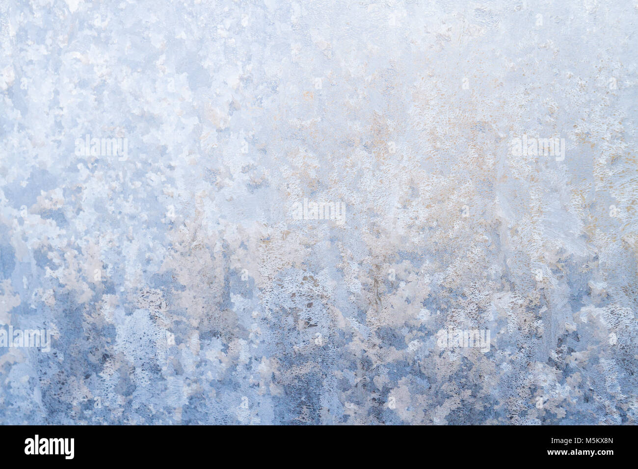 Winter frosty patterns on the frozen ice window Stock Photo - Alamy