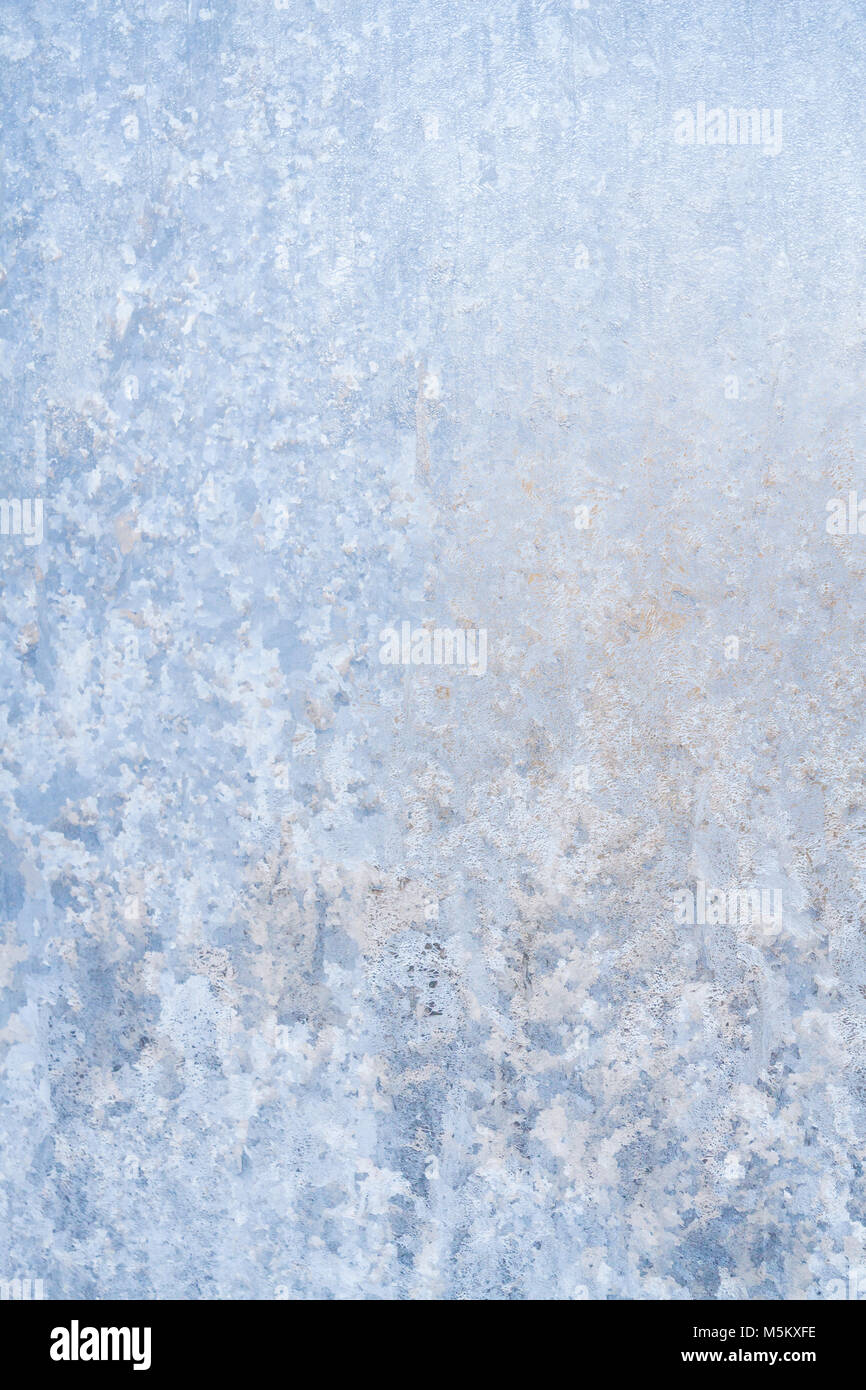 Winter frosty patterns on the frozen ice window Stock Photo - Alamy