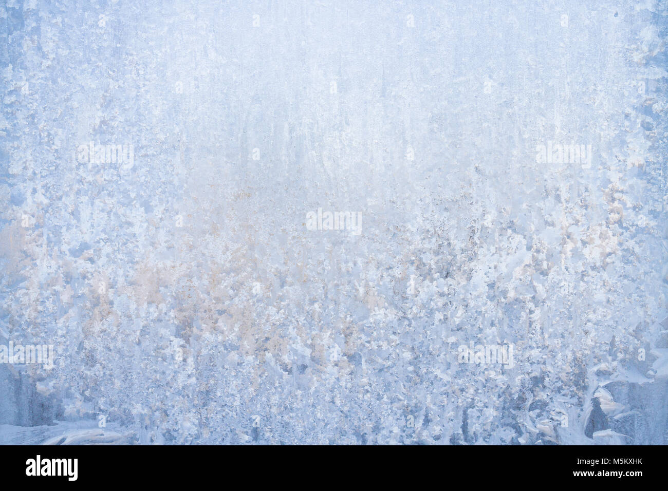 Winter frosty patterns on the frozen ice window Stock Photo - Alamy