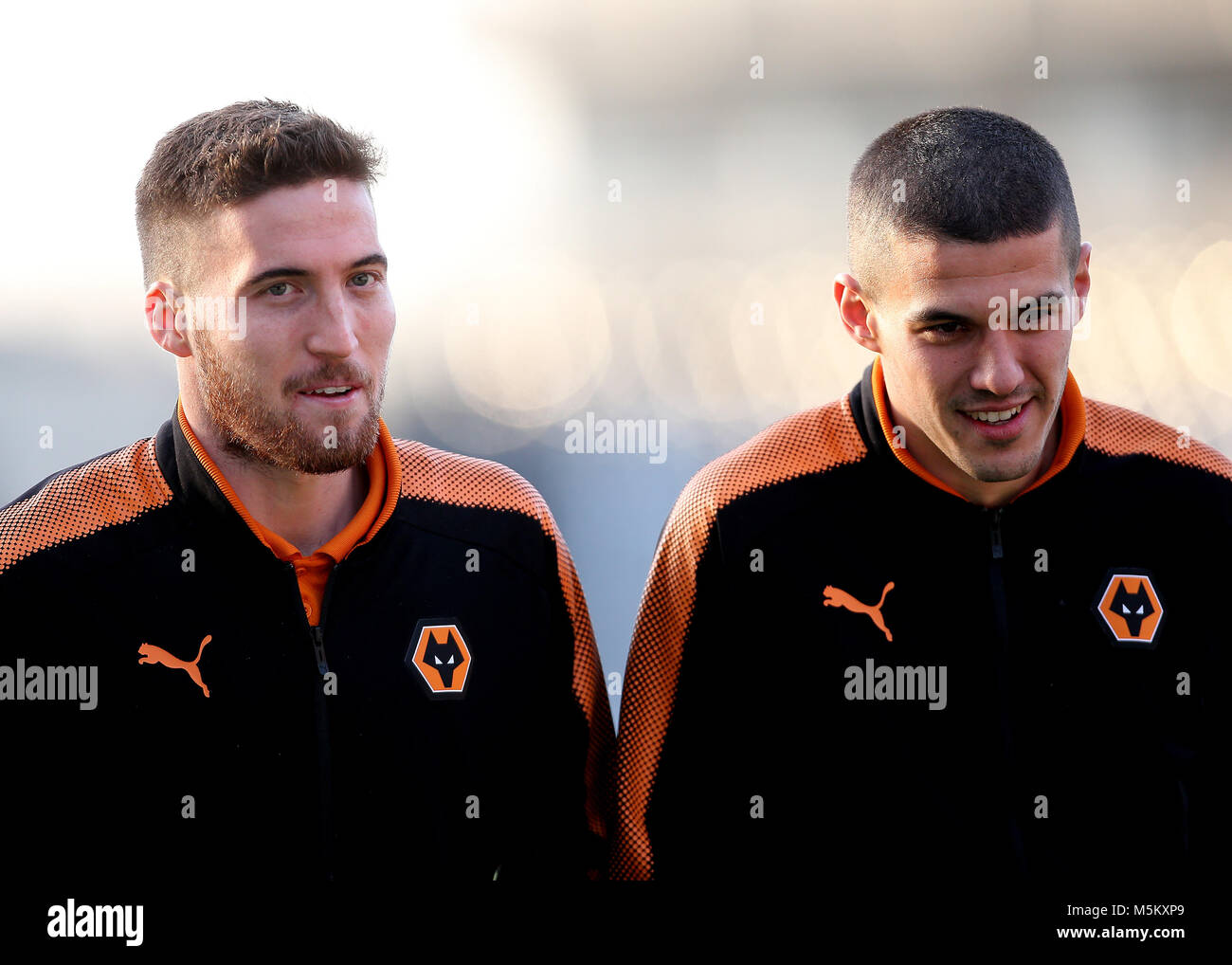 Wolves' Matt Doherty (left) and Wolves Conor Coady take a look at the ...