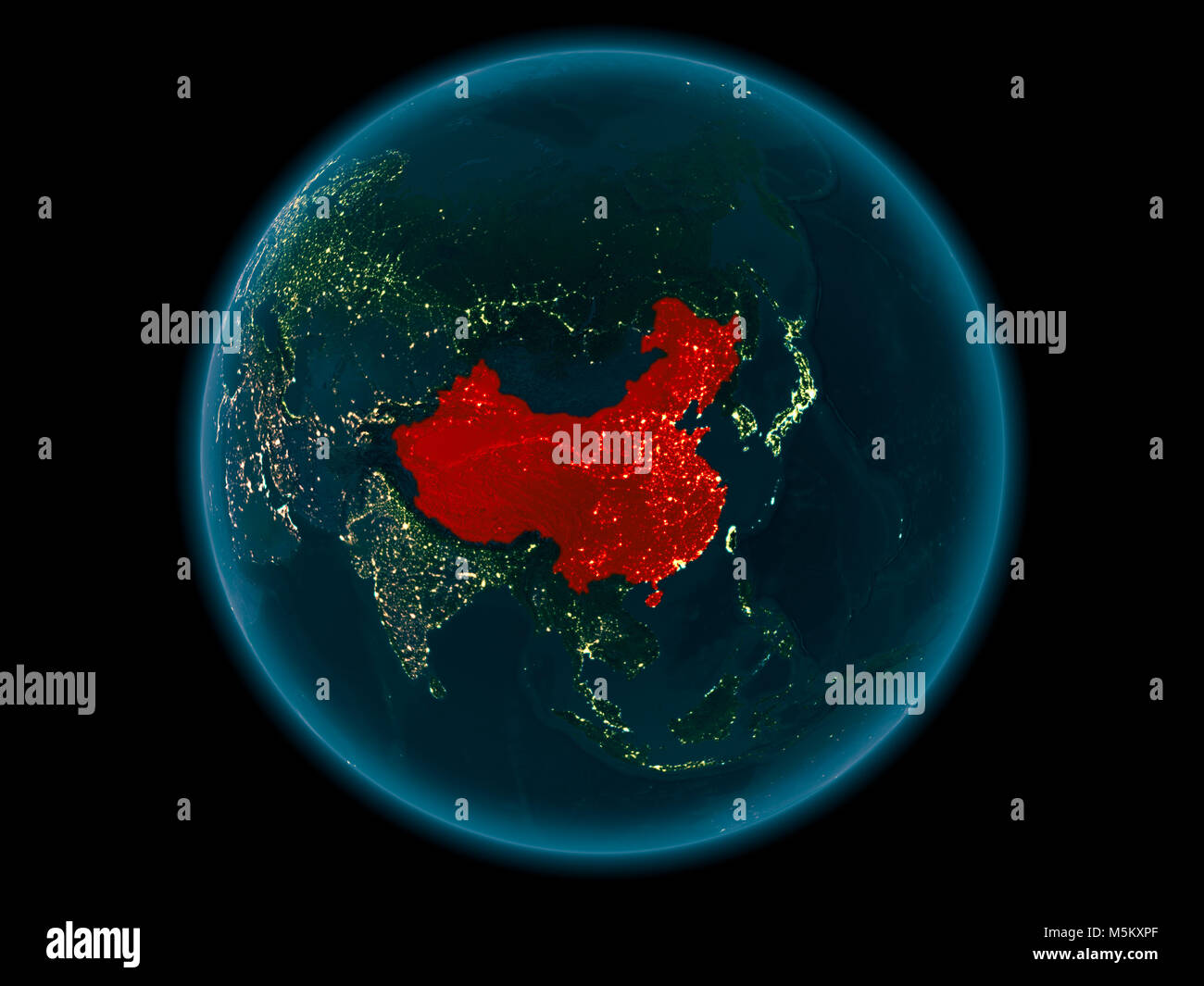 Highlighted satellite image of china hi-res stock photography and ...
