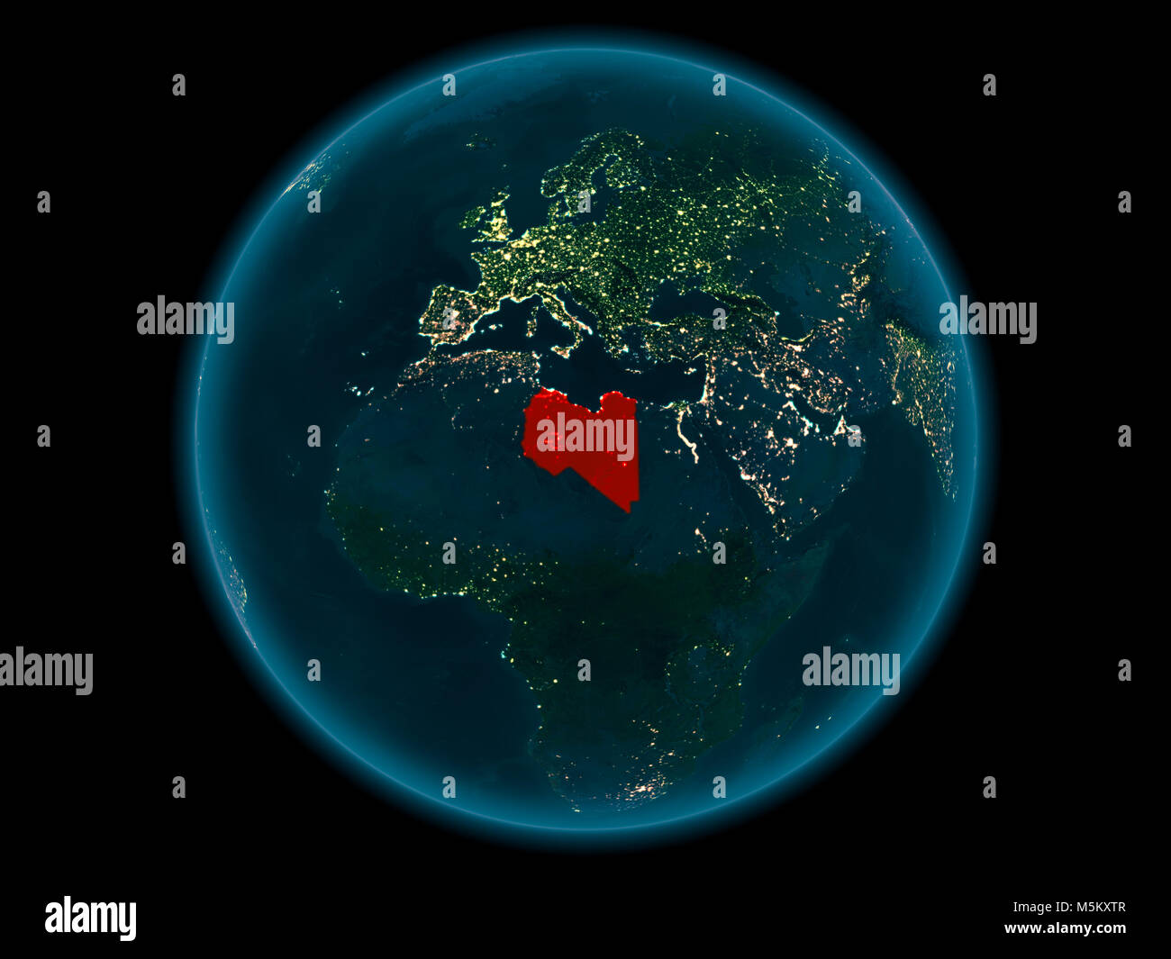 Highlighted satellite image of libya hi-res stock photography and ...
