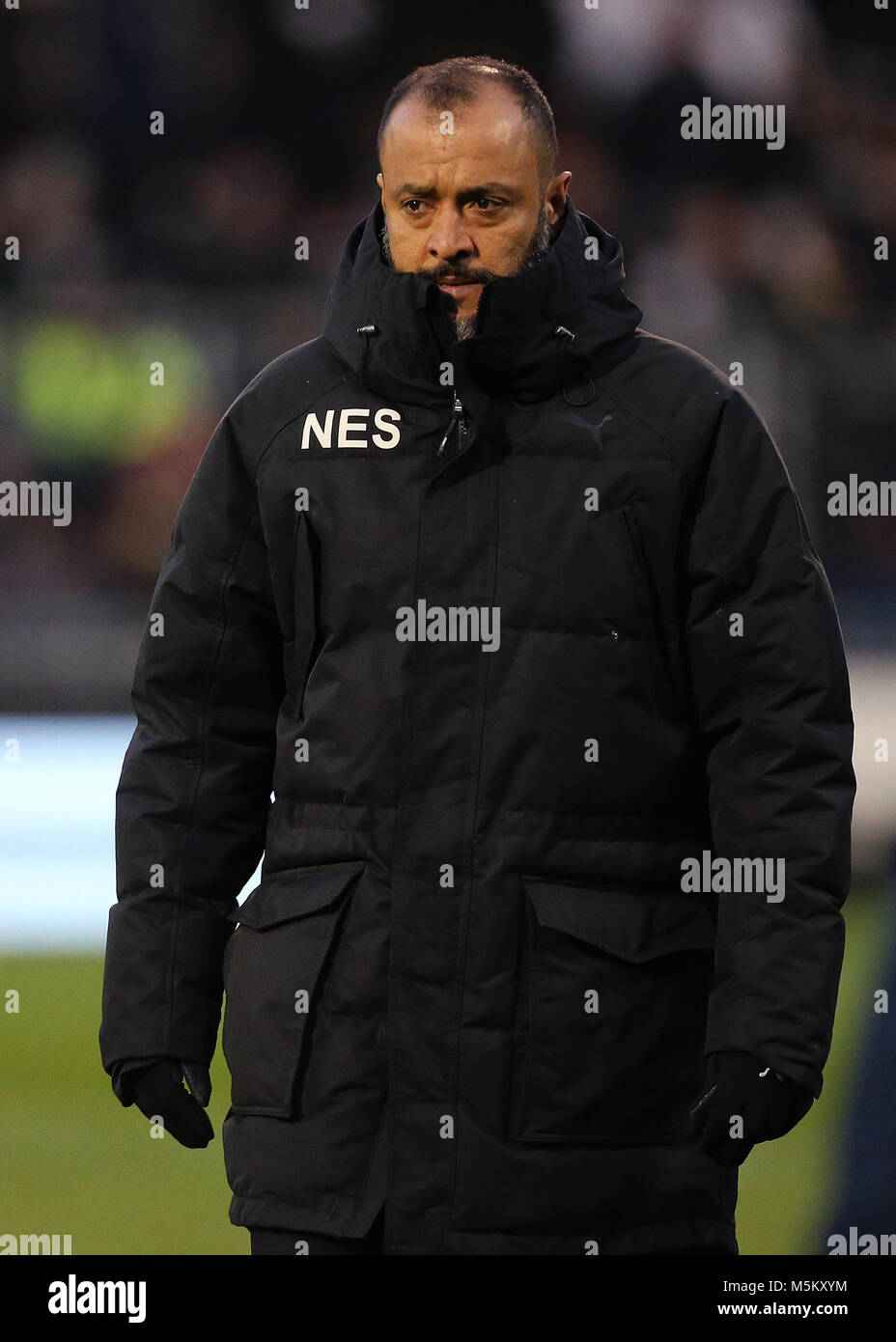 Wolves' Manager Nuno prepares for kick off during the Championship ...