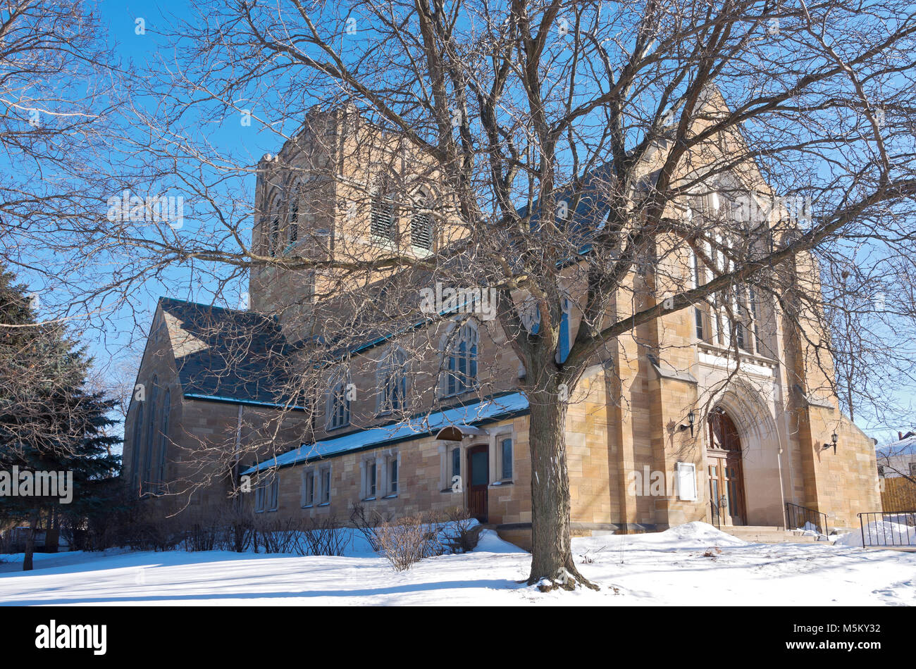 neo gothic style architecture of landmark church in west side of saint ...