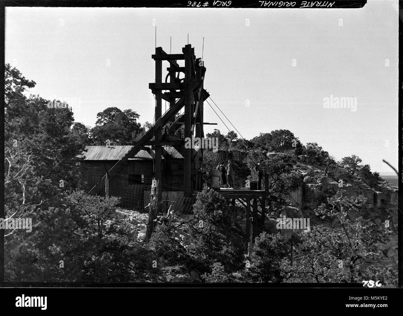 Grand Canyon Historic Hermit Trail . TRAM NEAR PIMA PT. LOOKOUT IN ...