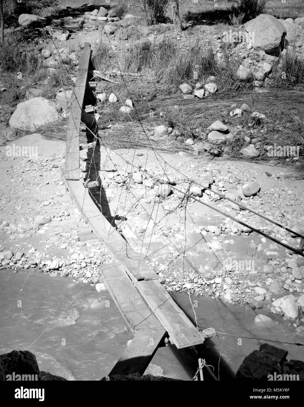 Bright angel trail bridge Black and White Stock Photos & Images - Alamy