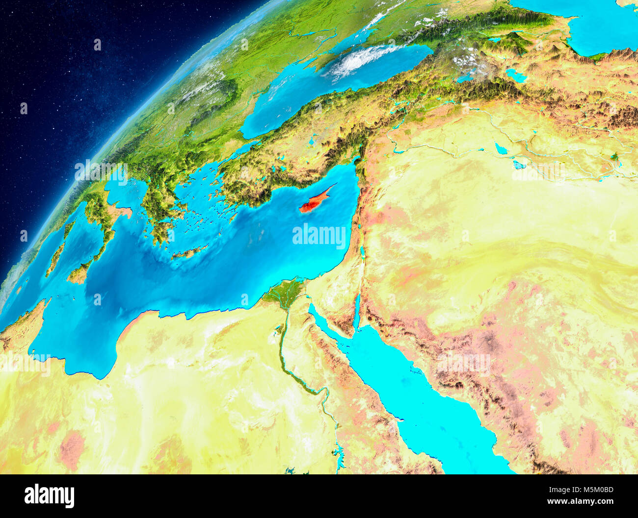 Highlighted satellite image of cyprus hi-res stock photography and ...