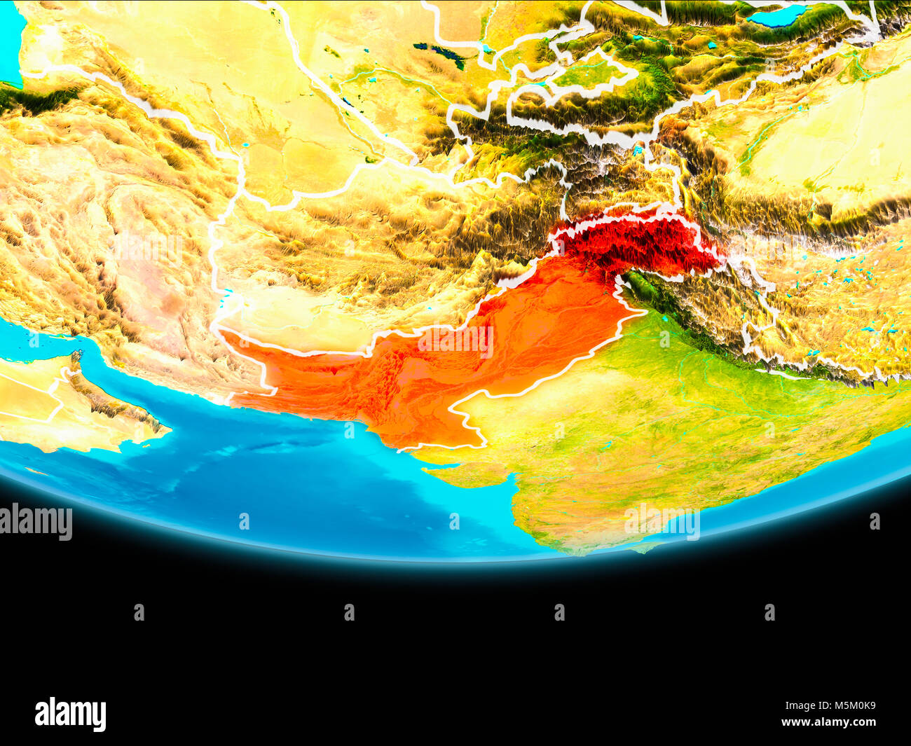 Highlighted satellite image of pakistan hi-res stock photography and ...