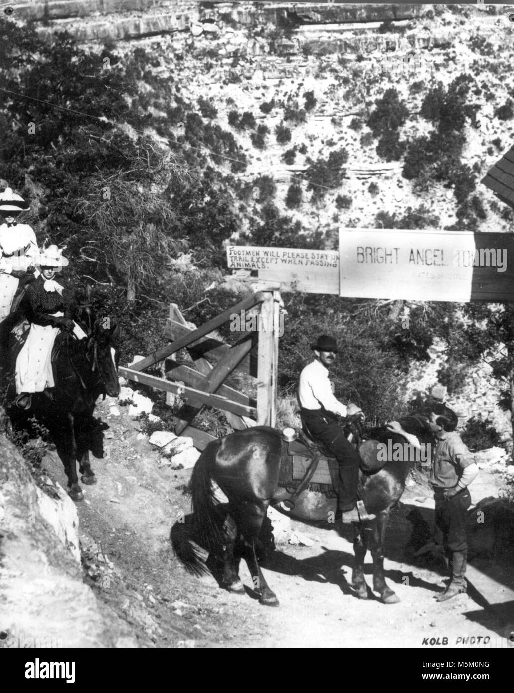 Grand Canyon Historic Bright Angel Trailhead Toll . RIDERS PAYING TOLL ...