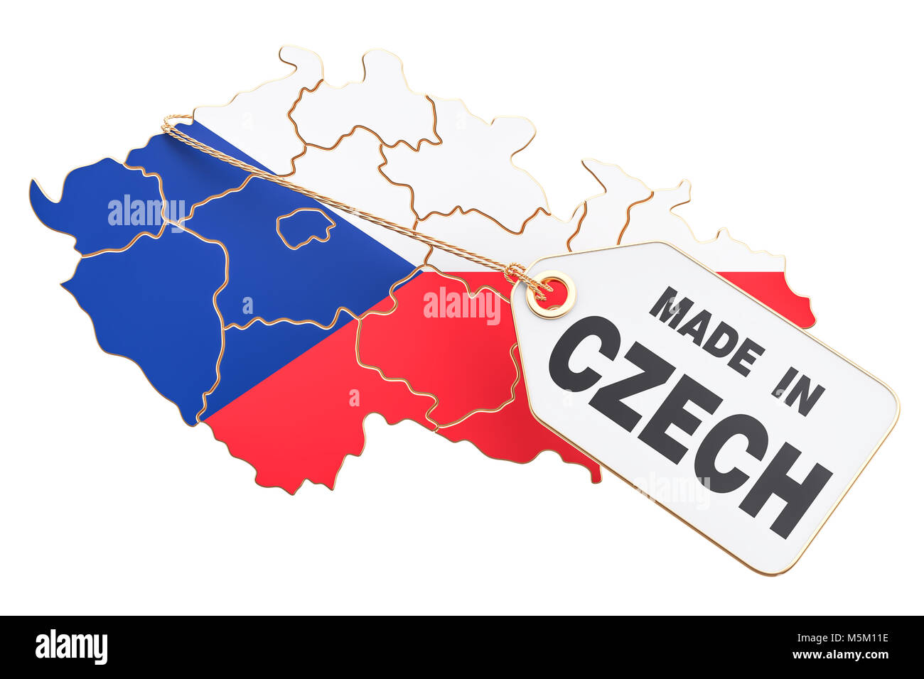 Made in Czech Republic concept, 3D rendering isolated on white ...