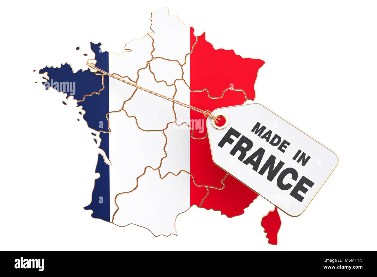 Made in France concept, 3D rendering isolated on white background Stock ...