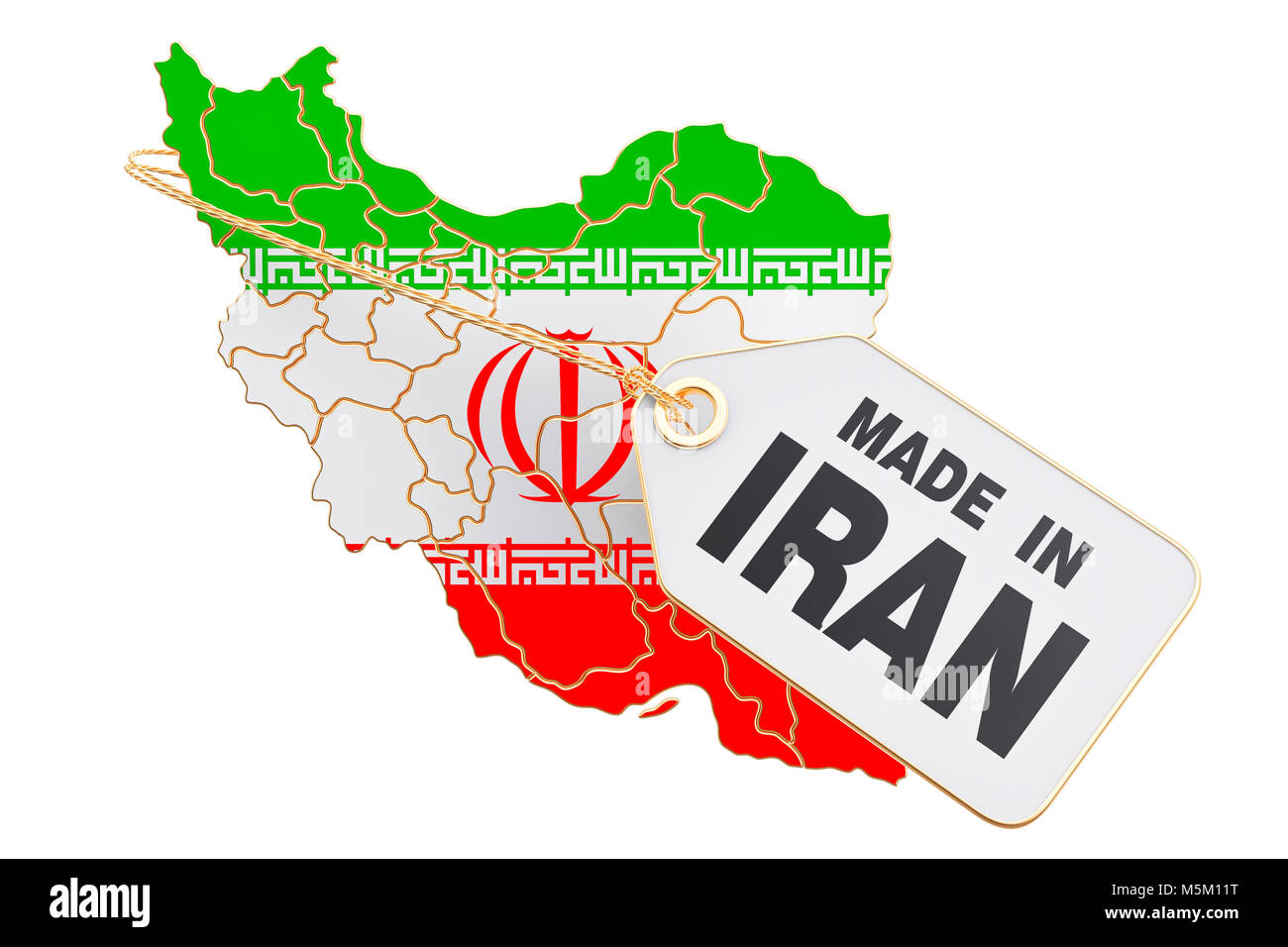 Made in Iran concept, 3D rendering isolated on white background Stock ...