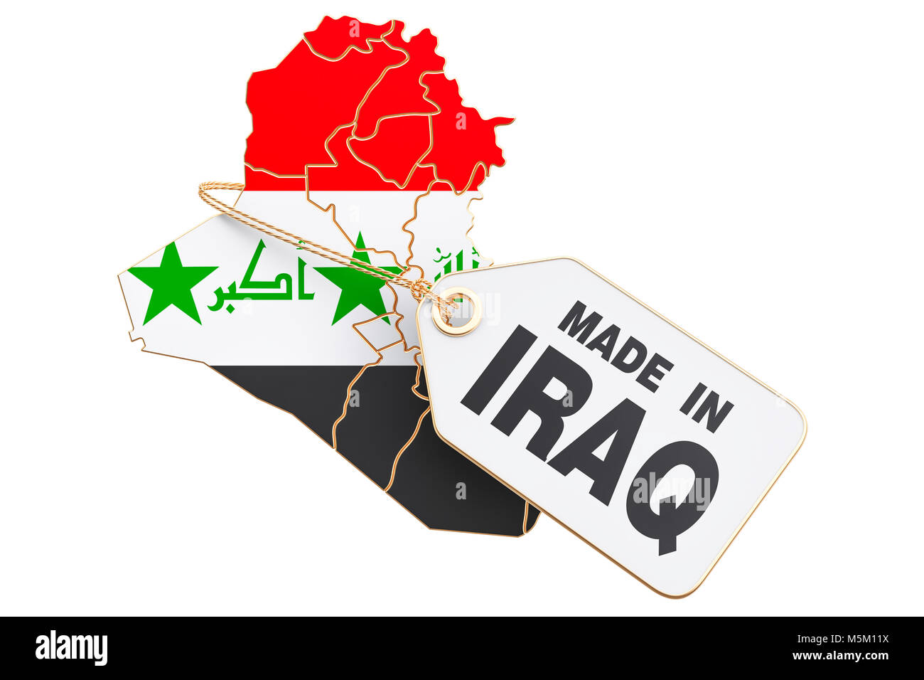 Made in Iraq concept, 3D rendering isolated on white background Stock ...