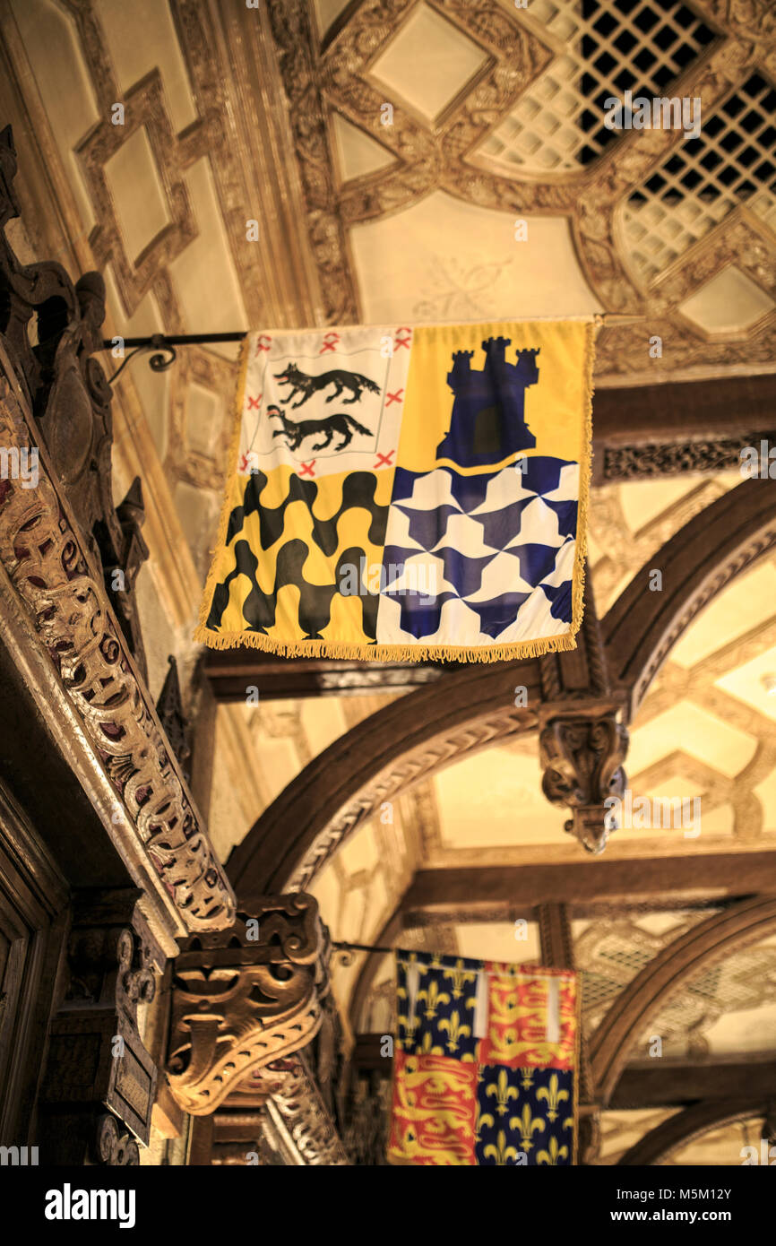 Medieval colored flag in a castle Stock Photo - Alamy