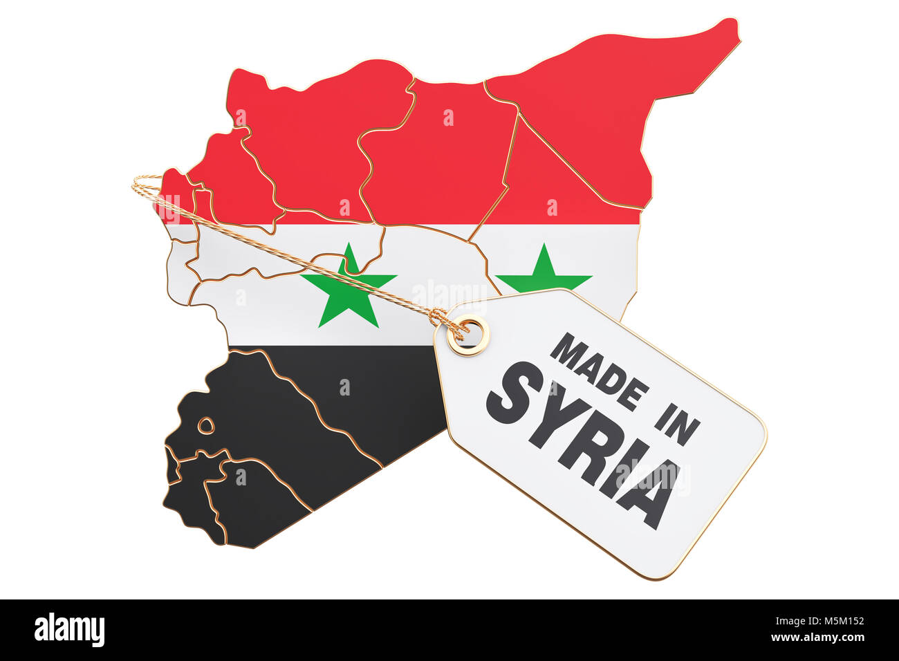 Made in Syria concept, 3D rendering isolated on white background Stock ...