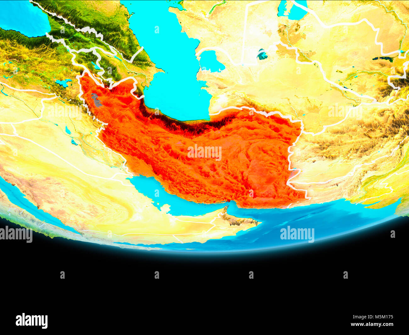Highlighted satellite image of iran hi-res stock photography and images ...