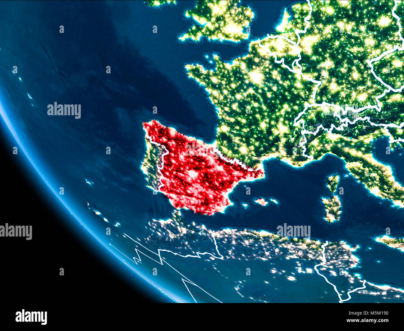 Spain Map Night High Resolution Stock Photography and Images - Alamy