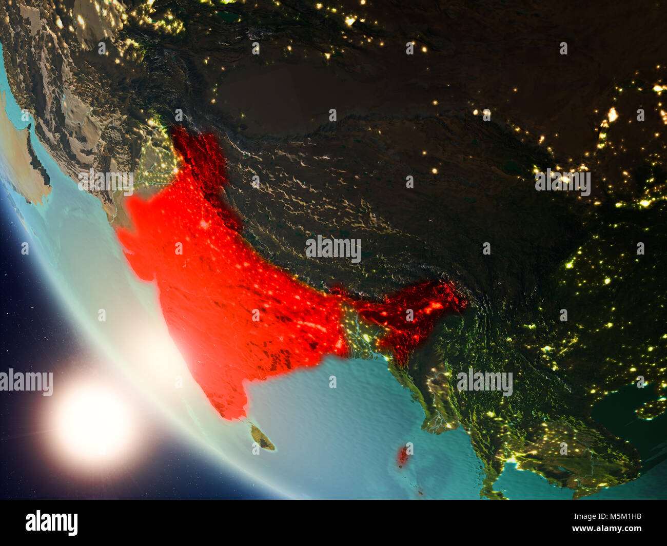 India highlighted on world map hi-res stock photography and images - Alamy
