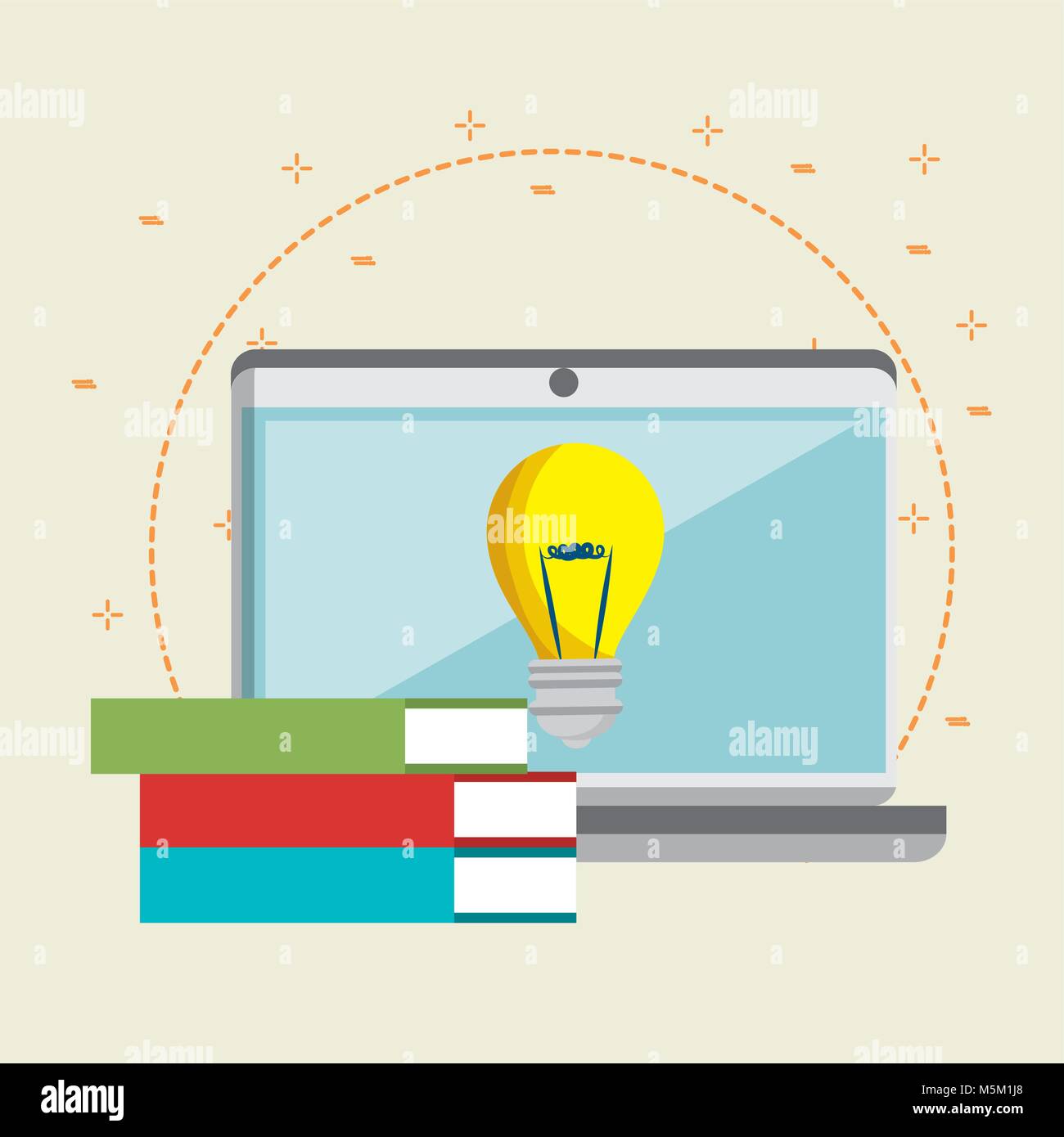 laptop with books icon Stock Vector Image & Art - Alamy