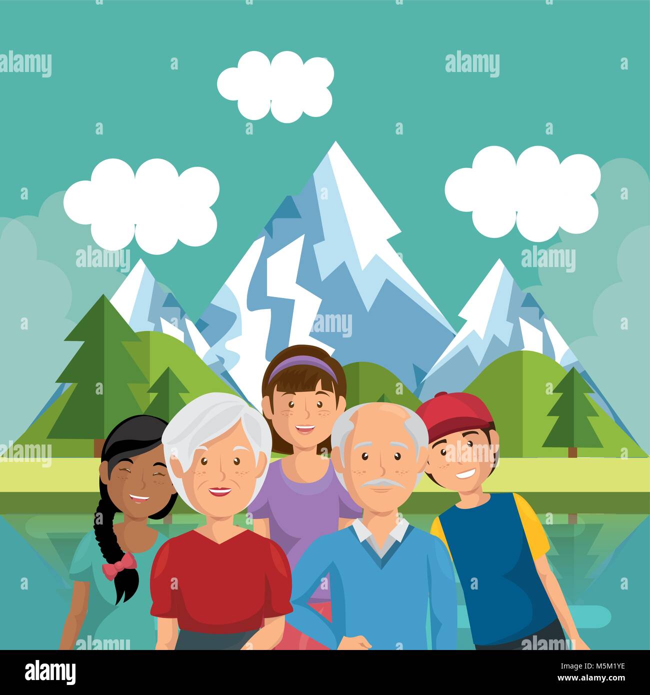 family members outside in landscape Stock Vector Image & Art - Alamy