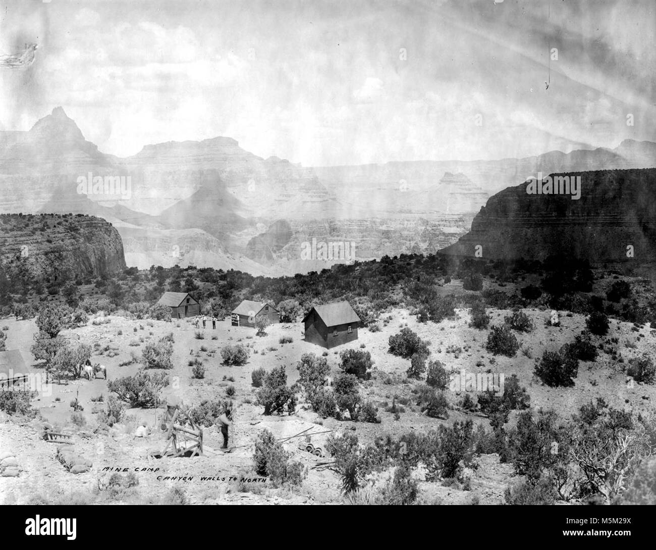 Grand Canyon Historic Grandview Trail . 3 mine camp shacks of the ...