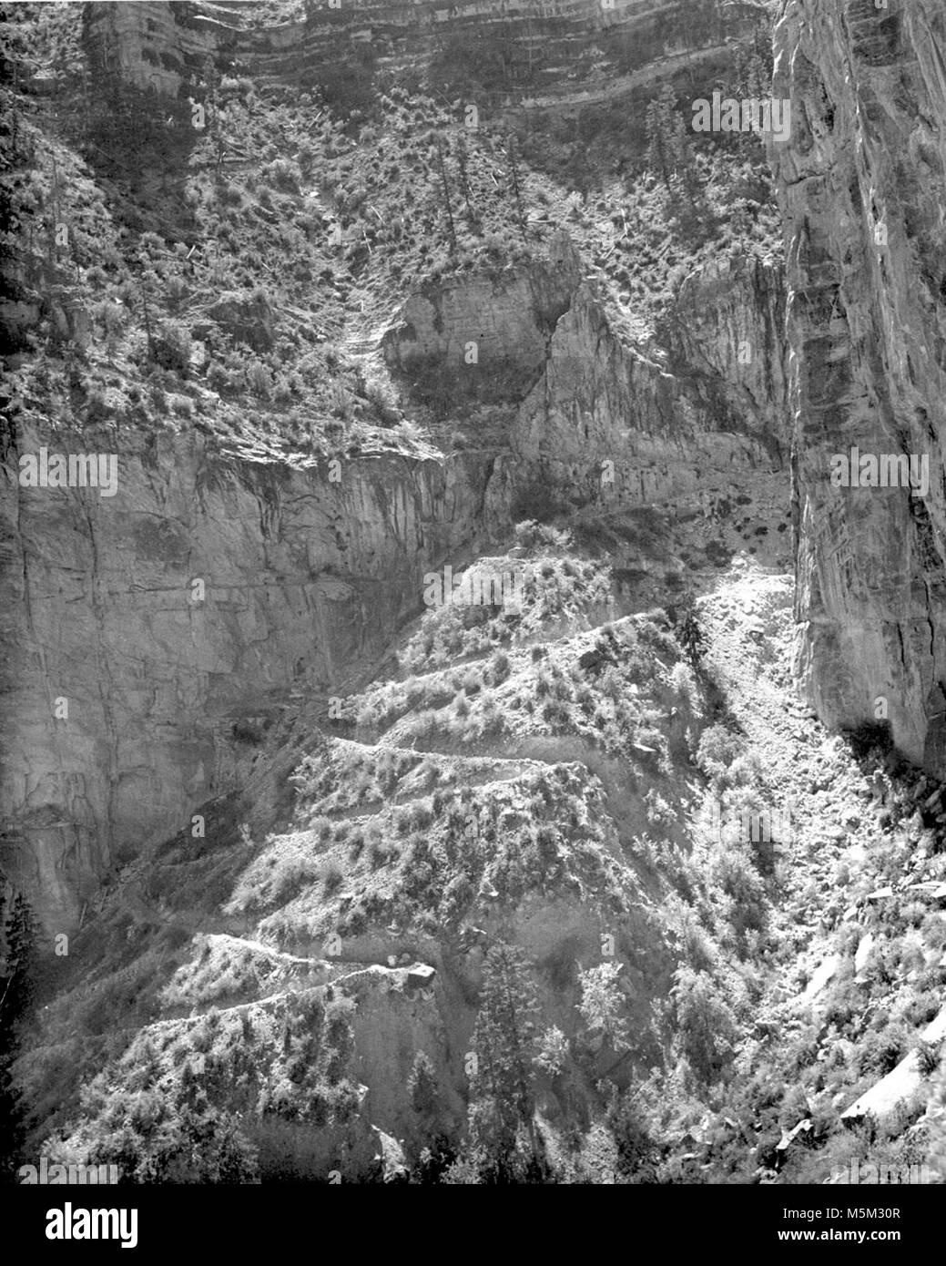 Grand Canyon Historic Bright Angel Trail . DETAIL OF FAULT SWITCHBACKS ...