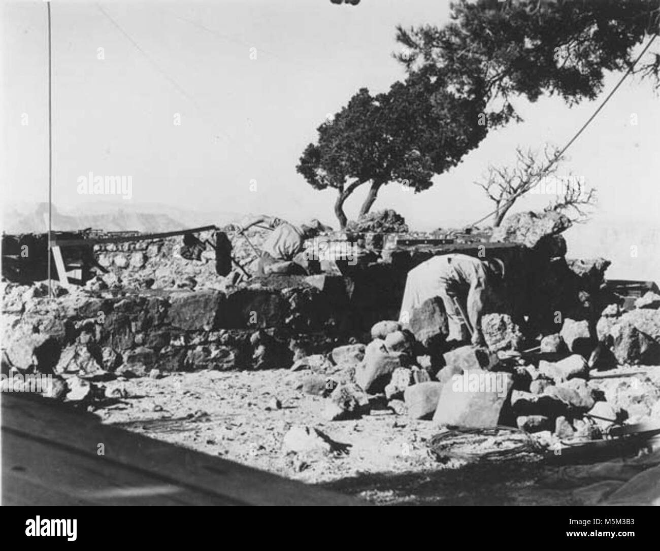 Grand Canyon Historic- Desert View Watchtower Construction c . MEN ...