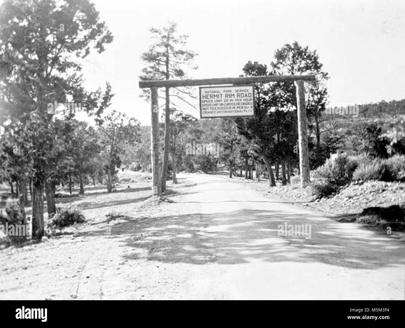 Grand Canyon Historic- Hermits Rest Road Sign c . LOG ARCH OVER AT THE ...