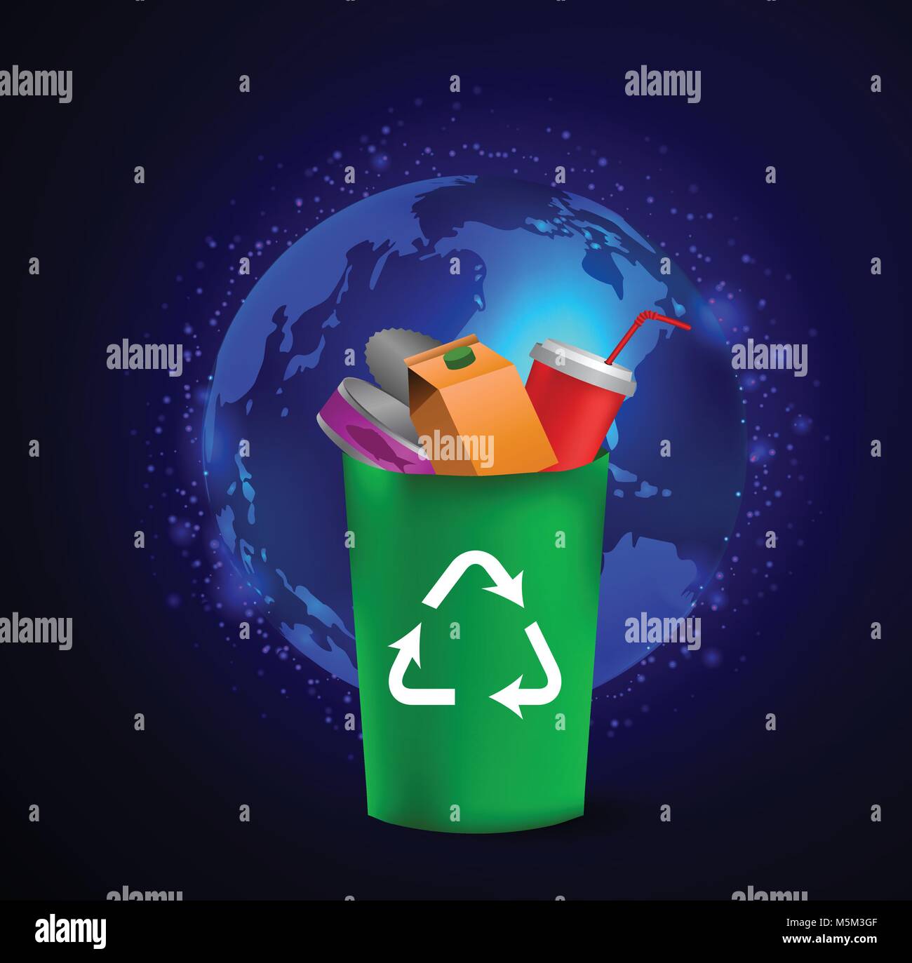 recycling bins illustration Stock Vector Image & Art - Alamy