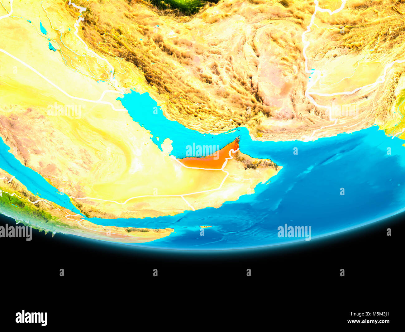 United arab emirates map lines hi-res stock photography and images - Alamy