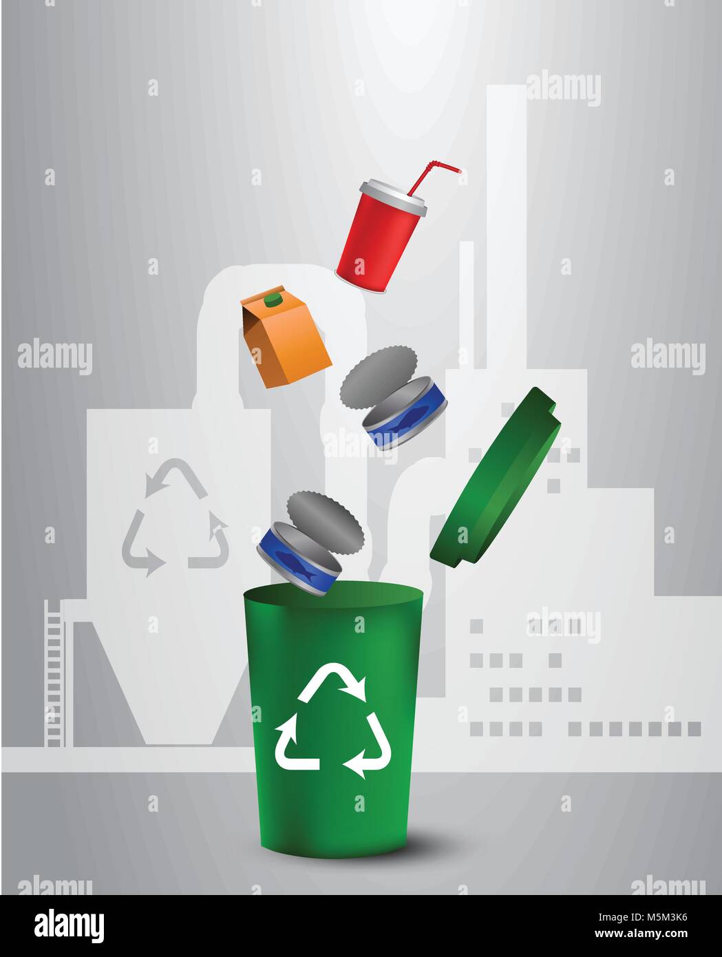 Cardboard recycling bins Stock Vector Images - Alamy