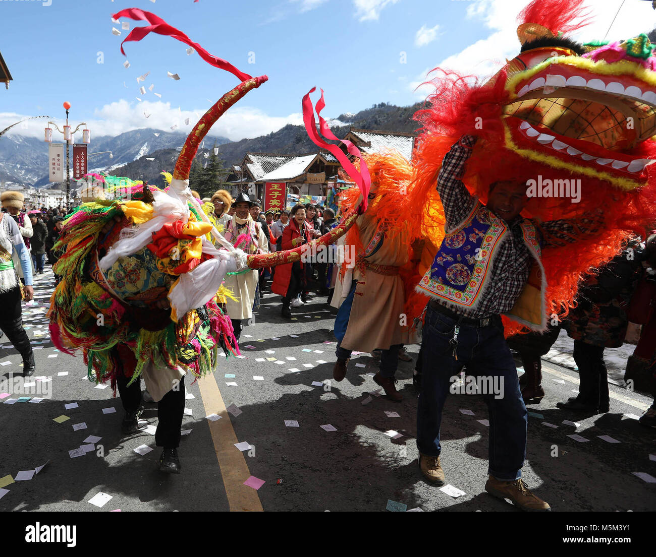 Baoxing, China's Sichuan Province. 24th Feb, 2018. People of Tibetan ...