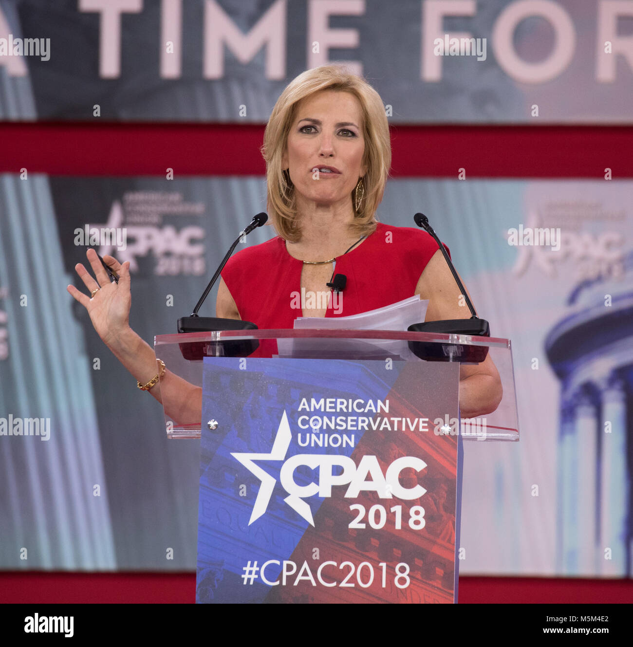 Conservative political commentator Laura Ingraham speaks at the 2018 ...