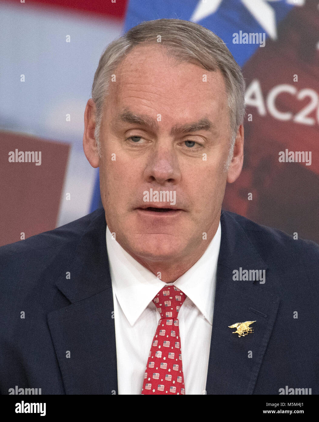 United States Secretary of the Interior Ryan Zinke speaks at the ...
