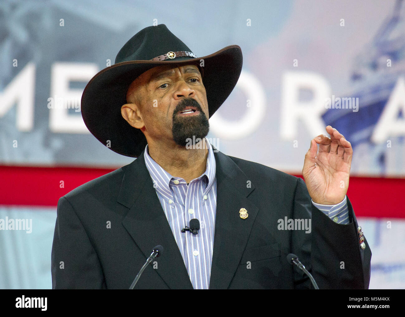 Former Sheriff of Milwaukee County, Wisconsin David Clarke speaks at ...