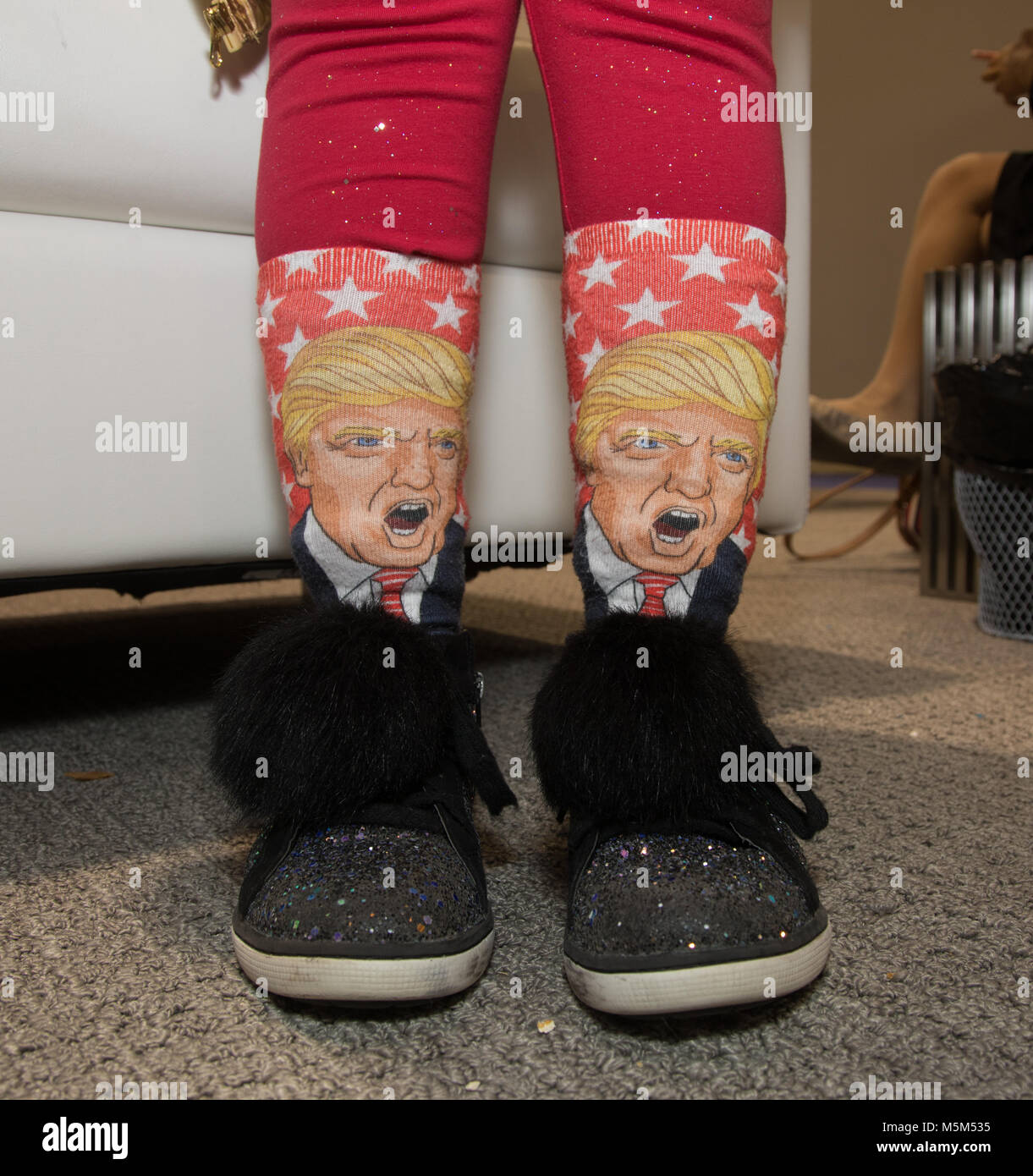 These colorful Donald Trump socks are worn by 12 year old Millie March ...