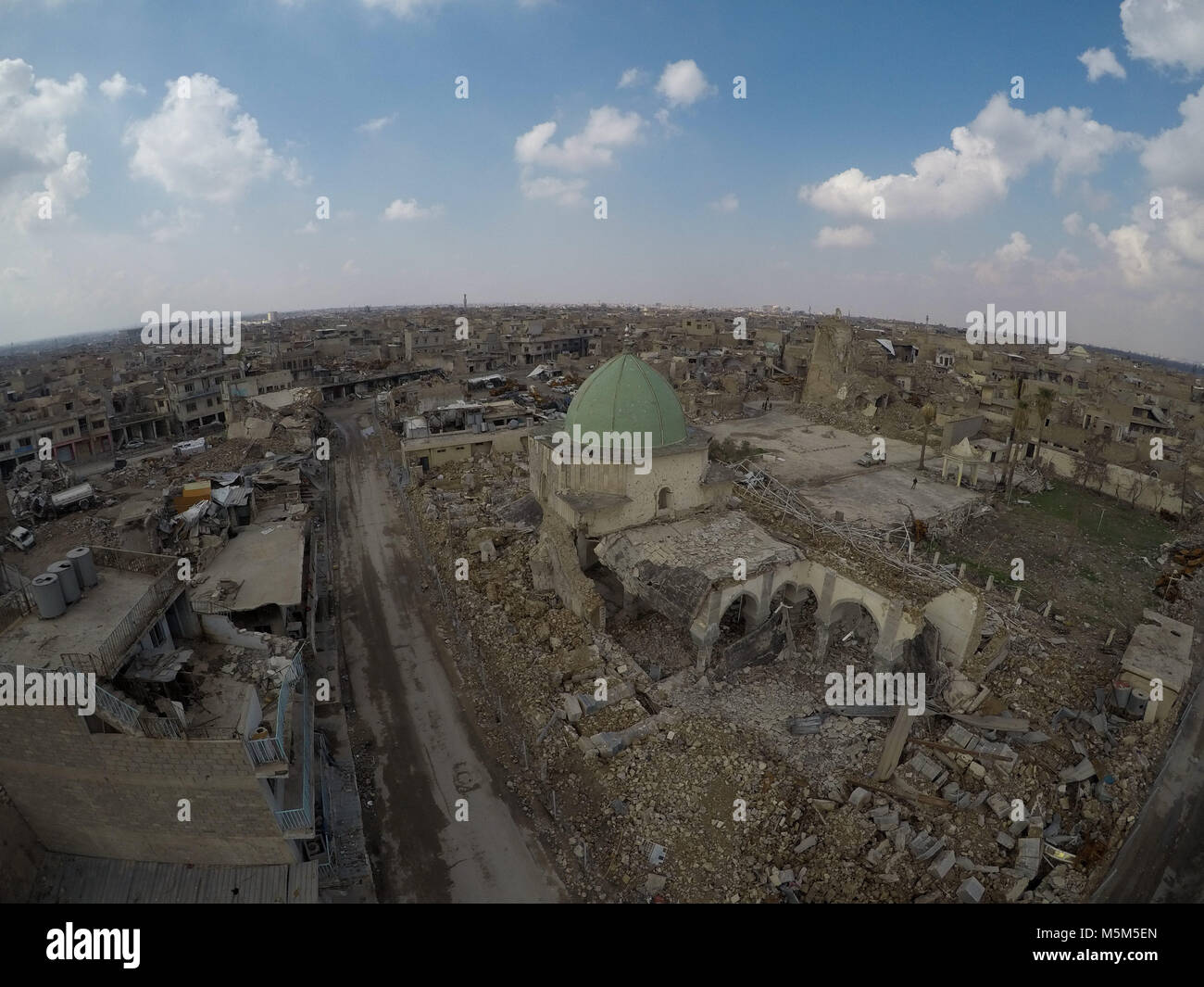 Aerial views of the Iraqi city of Mosul. 23rd Feb, 2018. Most of the ...