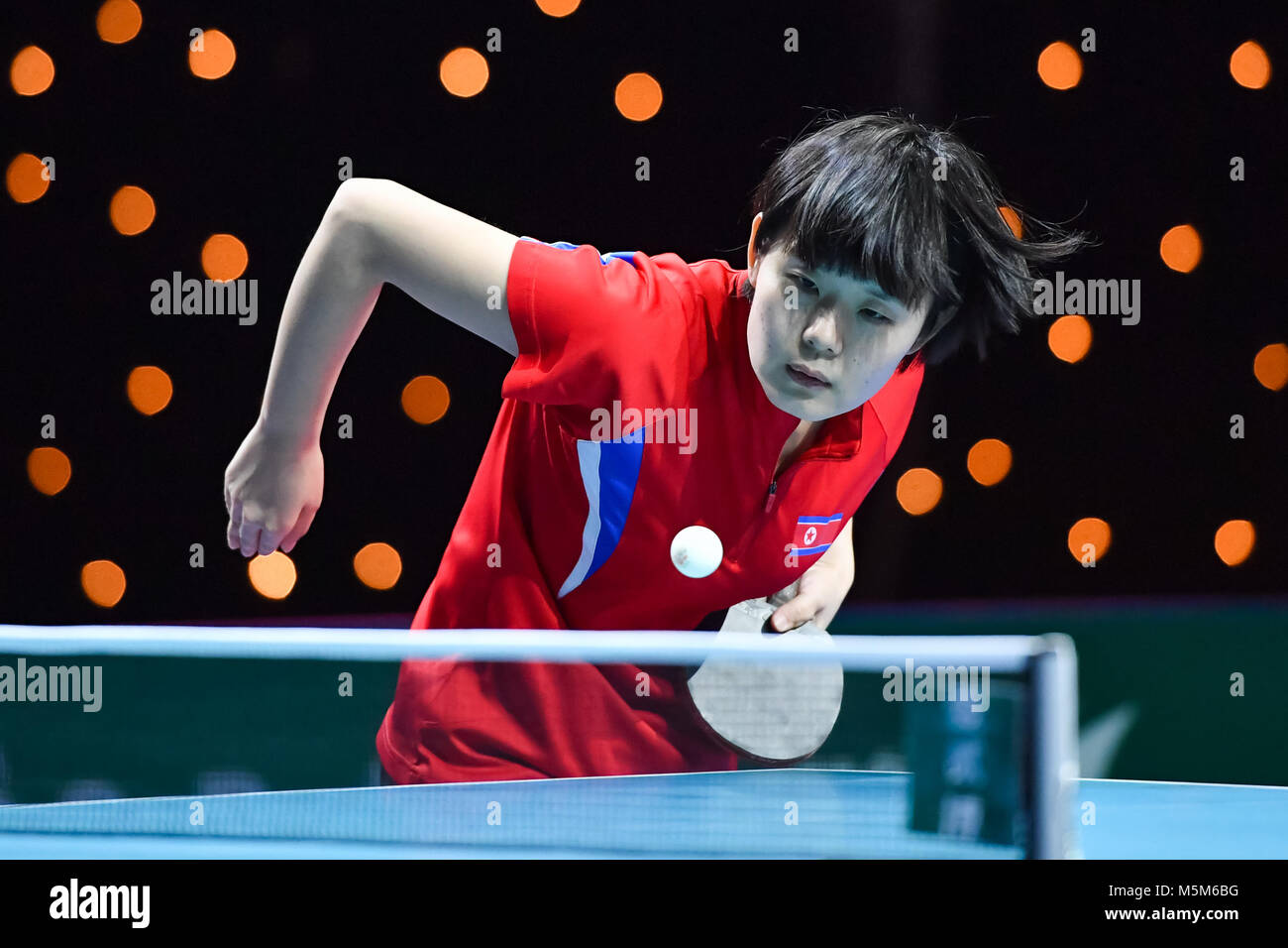 London, UK, 24 Feb 2018. Kim Nam Hae and Cha Hyo Sim of DPR Korea ...