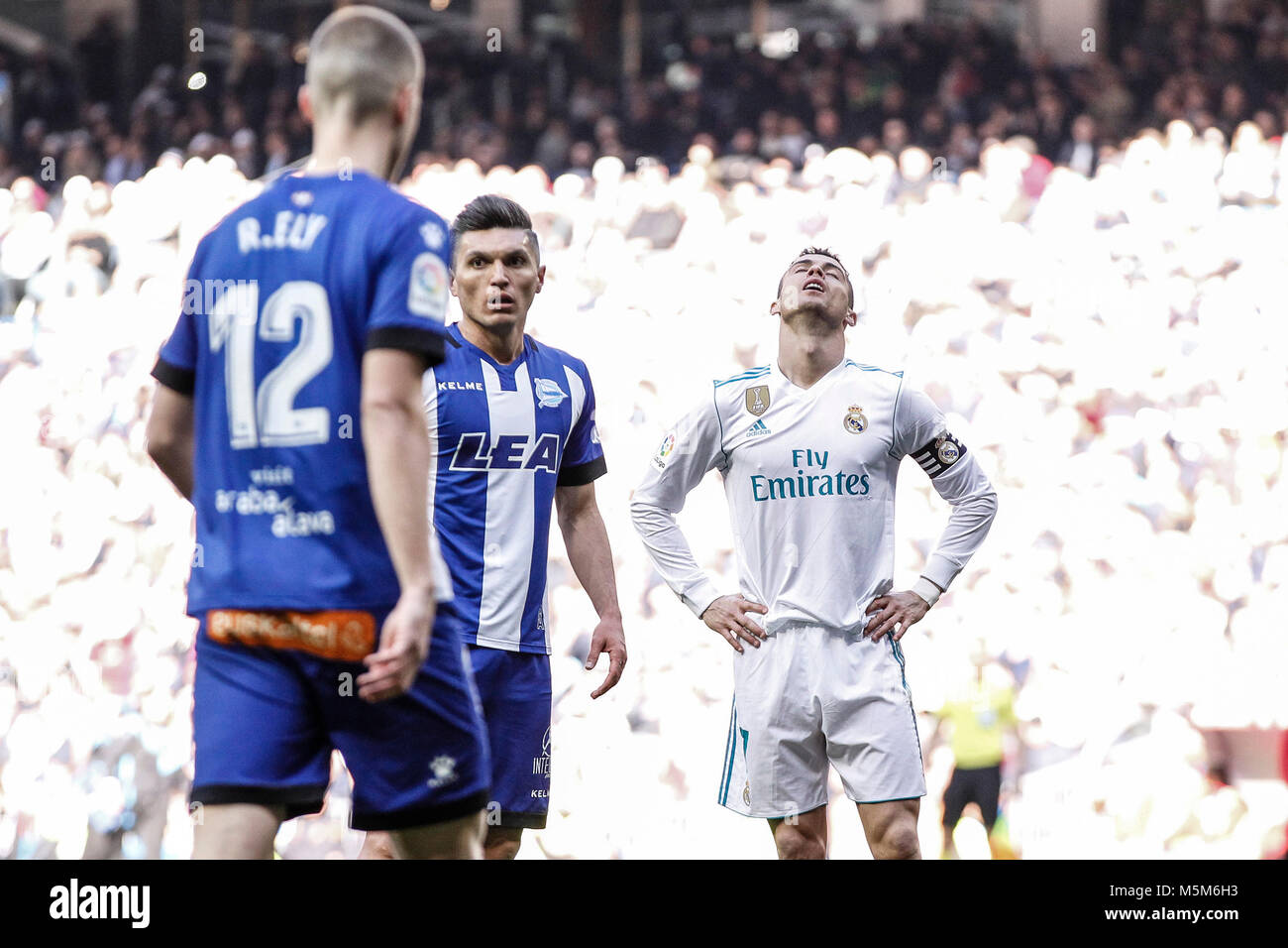 Cristiano Ronaldo (Real Madrid) frustrated as he missed a good goal ...