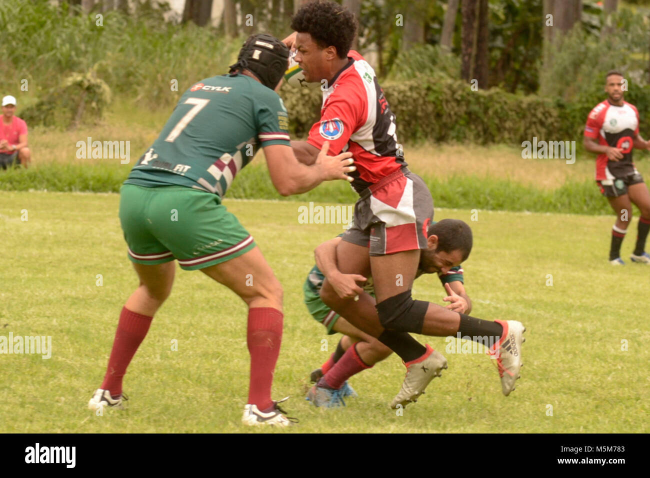 JACAREÍ, SP - 24.02.2018: JACAREÍ RUGBY X SÃO BENTO - The team of ...
