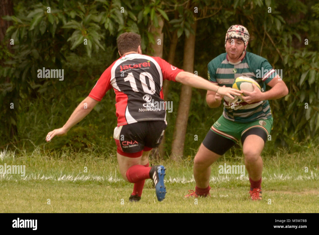 JACAREÍ, SP - 24.02.2018: JACAREÍ RUGBY X SÃO BENTO - The team of ...