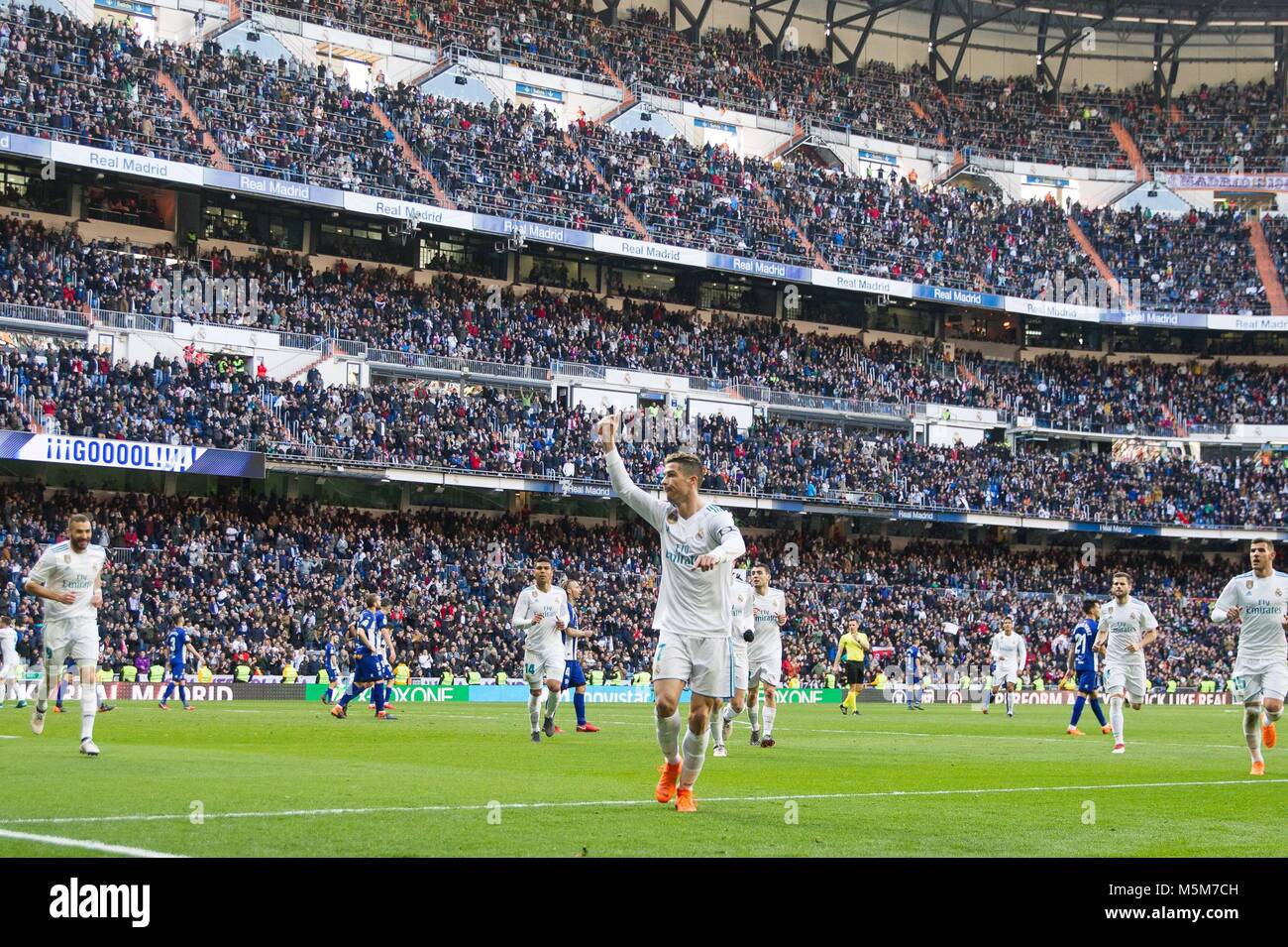 Real MadridÂ´s Portuguese forward Cristiano Ronaldo celebrating after ...